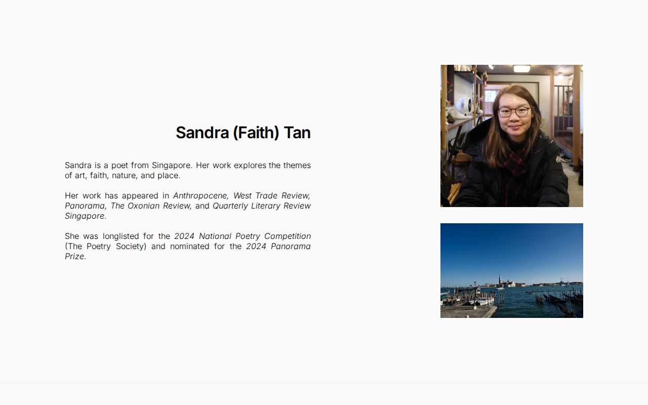Sandra Tan — Writing & Photography